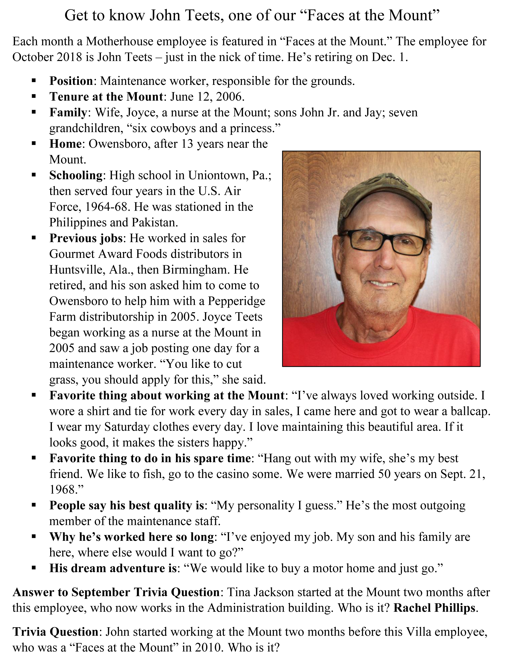 John Teets FAM – Ursuline Sisters of Mount Saint Joseph – Maple Mount ...